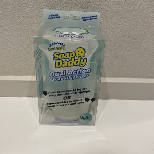 NEW Scrub Daddy Dual Action Soap Dispenser Liquid Soap Daddy Clear Push ...