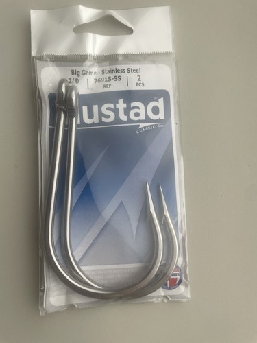 Mustad Big Game 76915-SS Size 12/0 Southern and Tuna Hooks NEW ...