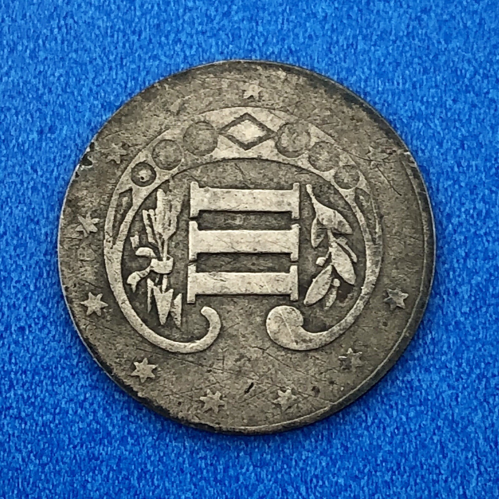 1857 P 3 Cent Silver Three Cent Piece Trime Better Key Philadelphia ...