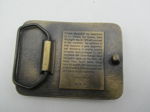 Vintage 1988 Conrady Mclaughlin Inc John Deere Harvester Tractor Belt ...