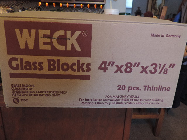 Glass Block By Weck. NEW! 4 x 8 x 3-1/8" CLEAR SEE THROUGH 1 block MADE ...