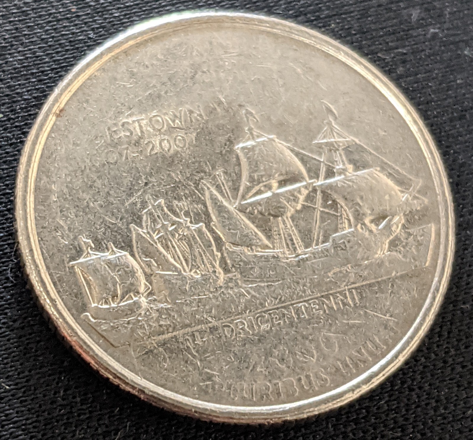 2000 Virginia Quarter Heavy Strike Through Grease Error Obverse and ...