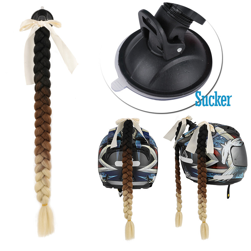 Gradient Ramp Helmet Braid / Ponytail Hair Pigtail For Motorcycle Bike ...