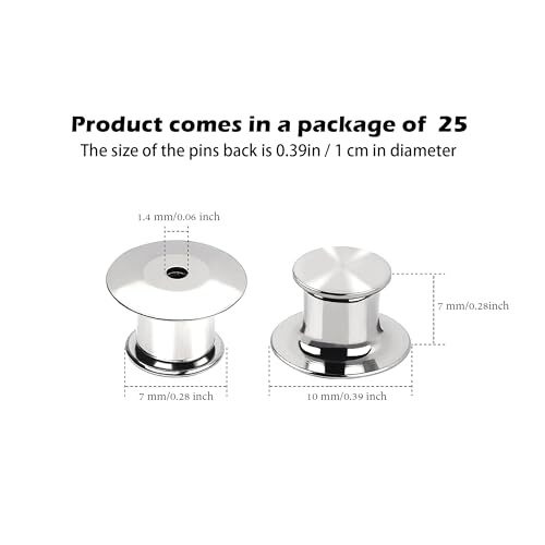 Metal Pin Backs Locking Pin Keppers Clasp Nickel Plated Copper 25 ...