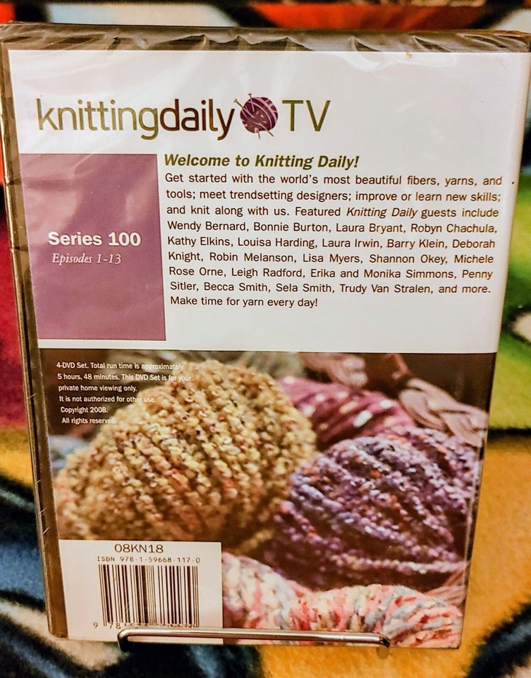 "KNITTINGDAILY TV" 1-13 (2008) 4 DVD Set-Knitting/Crocheting- BRAND NEW ...