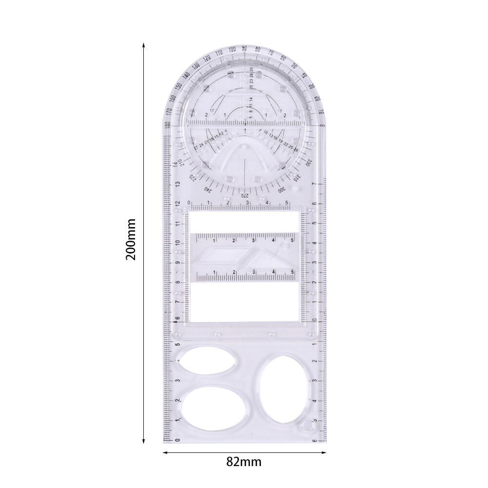 Multifunctional Draft Rulers Rotatable Mathematics Drawing Ruler for ...