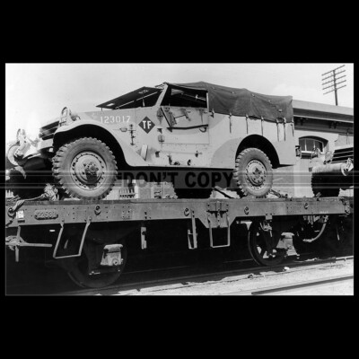 Photo A.027467 M3A1 WHITE SCOUT CAR 1944 RAILWAY TRAIN WW2 | eBay