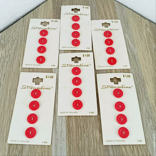 Button Lot Streamline Red Thailand Craft Sewing Closures & Connectors ...