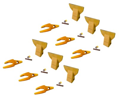 6 Excavator, Backhoe Bucket Shanks Fits 3/4" Lip, Flare Teeth & Pins ...