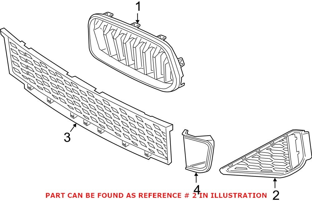 Genuine OEM Front Driver Left Lower Grille For BMW 51118069097 | eBay