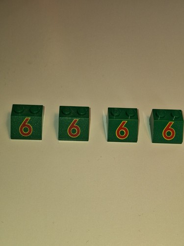 LEGO Slope 2x2 With Red Number 6 Pattern (x4 pieces) (Part 3039pb011 ...