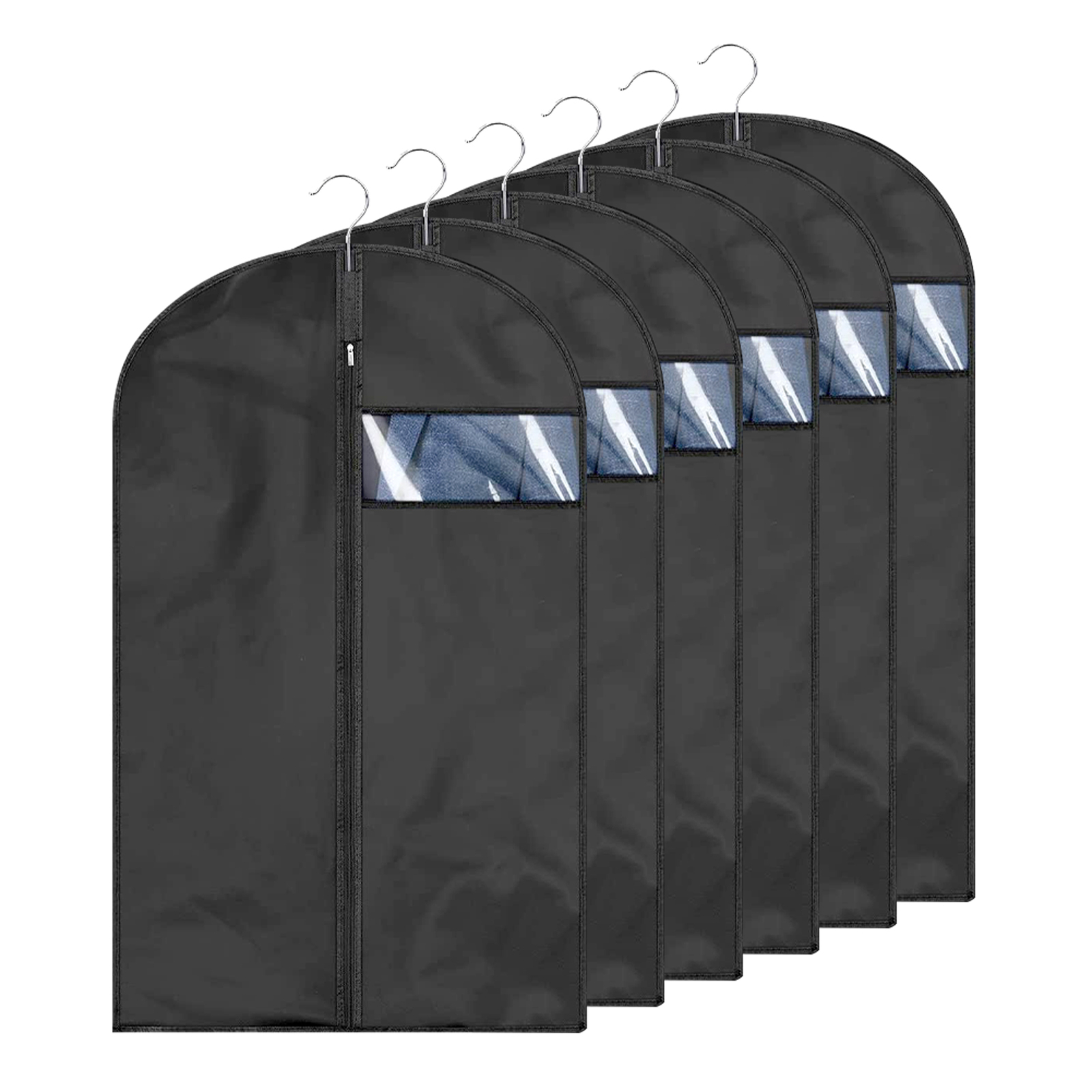 6pcs Folding Protection Clear Window Suit Garment Bag Waterproof ...