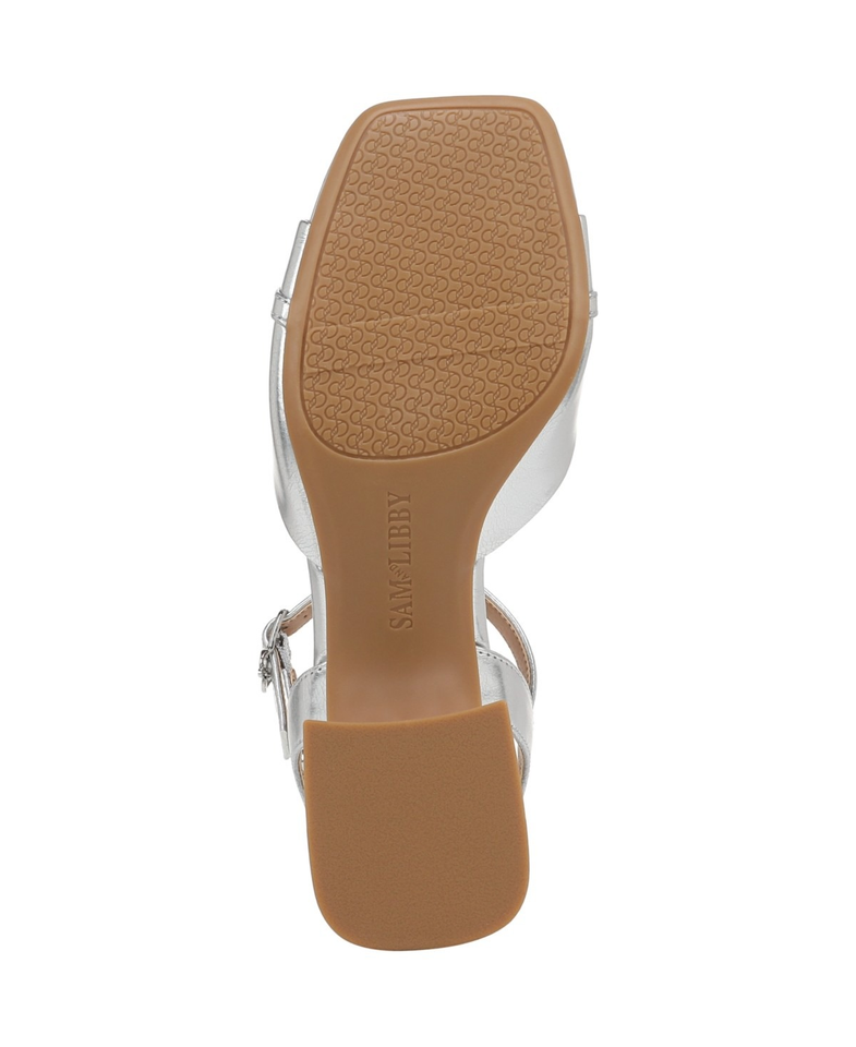 Sam And Libby SILVER Women's Lilah Block Heel Dress Sandals, US 9 | eBay