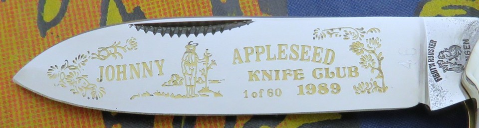 Fightn Rooster PEARL Canoe Knife 1989 Johnny Appleseed Knife Club Ohio ...
