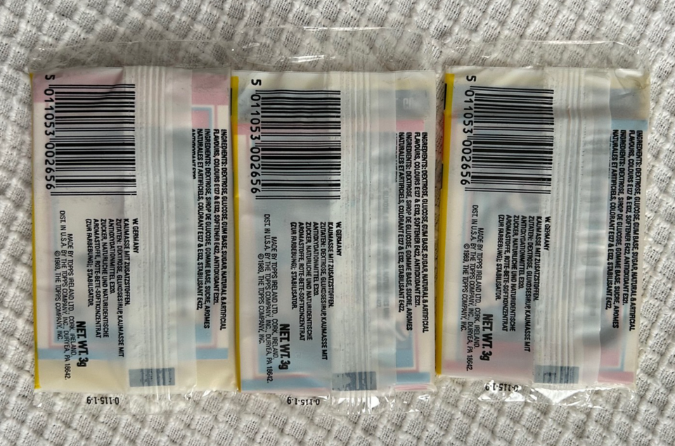 (3) Three 1989 TOPPS UK Minis Baseball Sealed Packs -One with BO ...