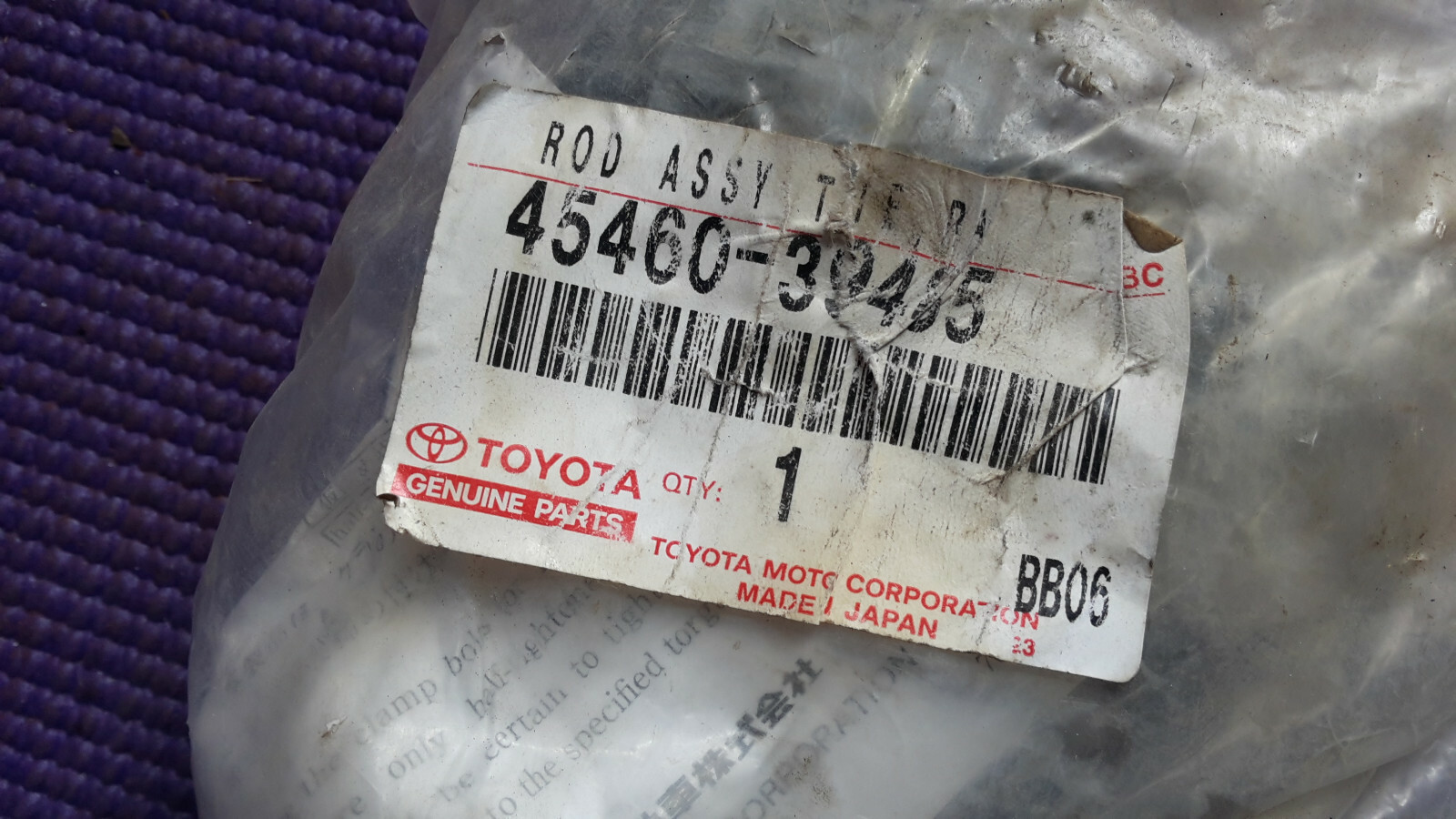 45460-39485 Genuine Toyota Tie Rod Assembly Right Hand | eBay