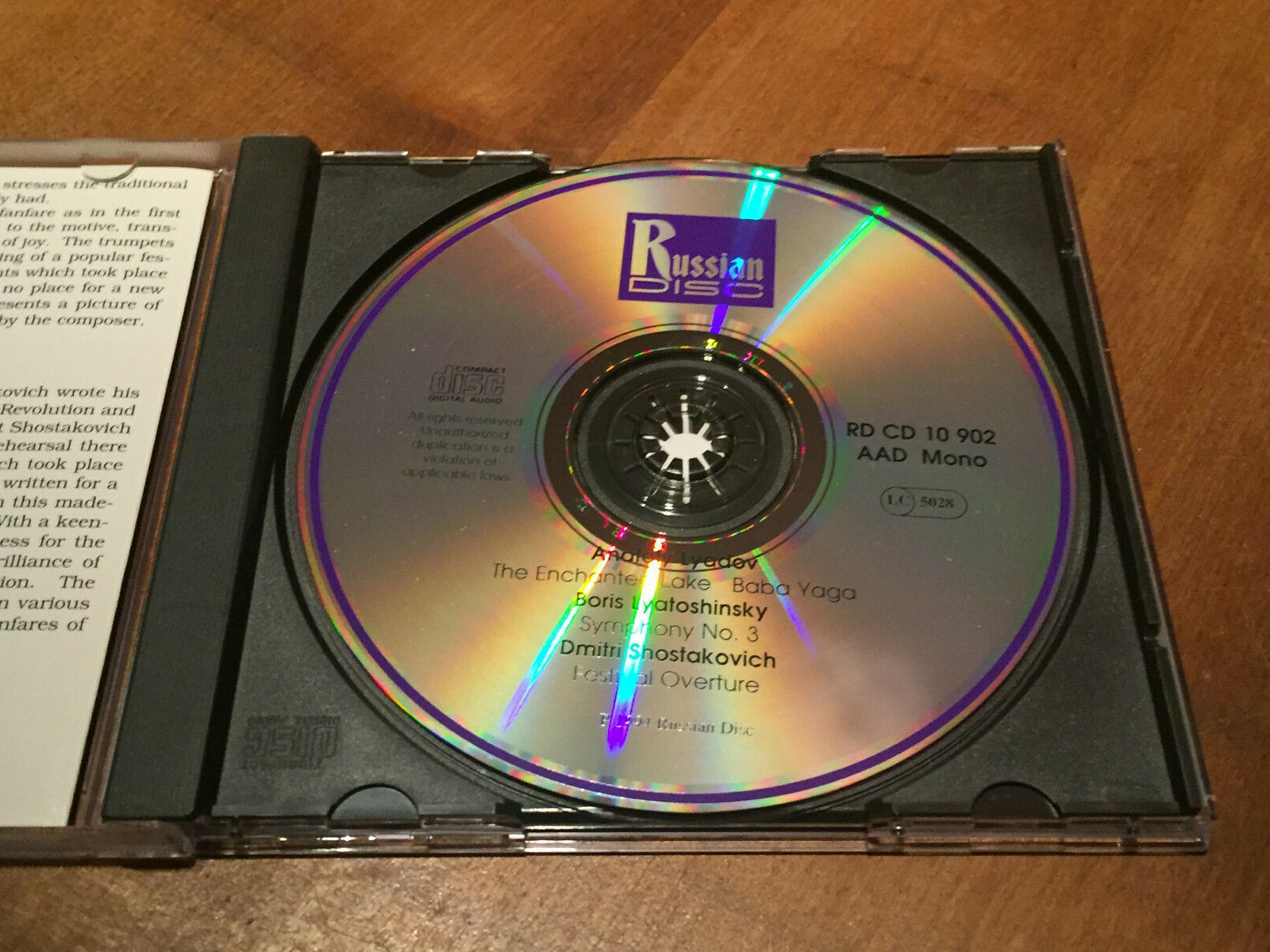 MRAVINSKY LIVE Lyadov Lyatoshinsky Shostakovich ORIG 1994 RUSSIAN DISC ...