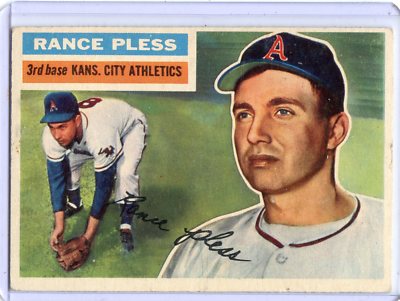 1956 TOPPS BASEBALL #339 RANCE PLESS, KANSAS CITY ATHLETICS 120717 | eBay