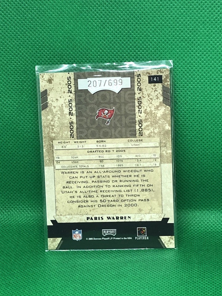 2005 Playoff Honors /699 Paris Warren #141 Rookie RC | eBay