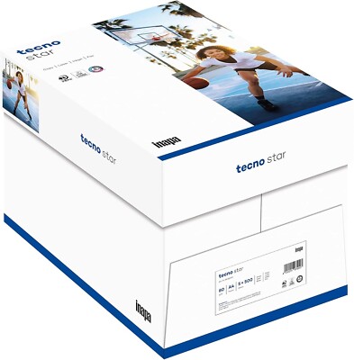 inapa Drucker-/ Kopierpapier tecno Star: 80 g/m², A4, 2.500 Blatt ...