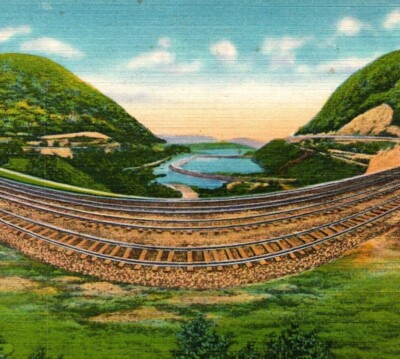Horseshoe Curve Main Line Pennsylvania Railroad Altoona Vintage ...