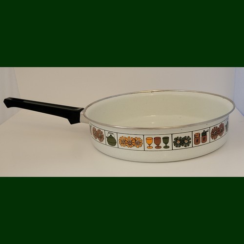 Vintage Enamel 10" Danish Skillet Saute Pan Mid Century Cookware ...