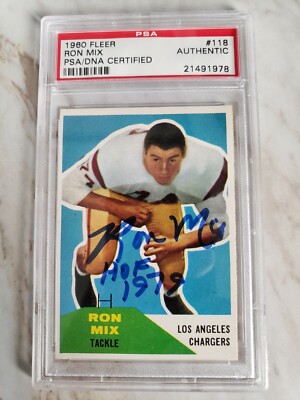1960 Fleer Ron Mix #118 RC autograph HOF 1979 | eBay