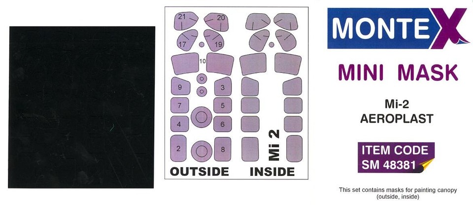 Montex 1/48 MIL Mi-2 "HOPLITE" CANOPY PAINT MASK Aeroplast | eBay