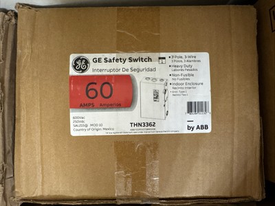 NEW GE ABB THN3362 Non-Fusible Heavy Duty Safety Switch 3P 3PH 60A 600V ...