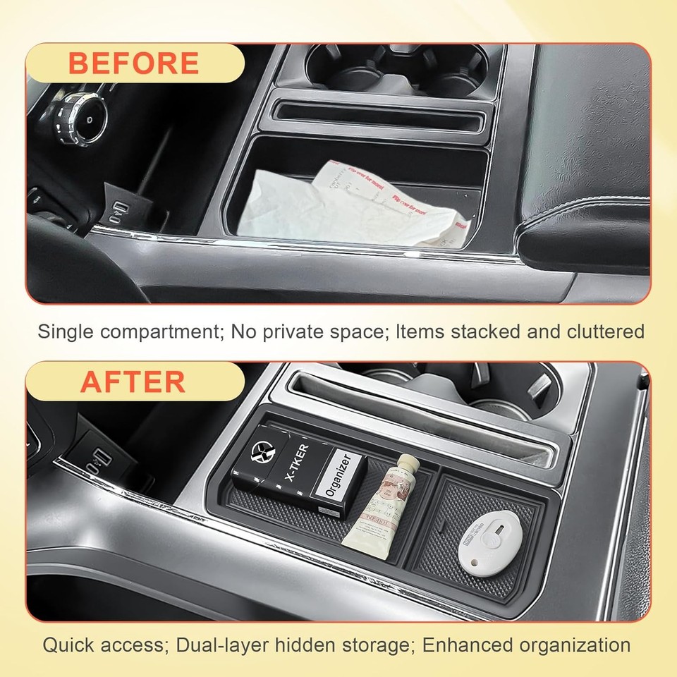 Center Console Organizer for Ford F150 2021-2026 Custom-Fit Hidden ...