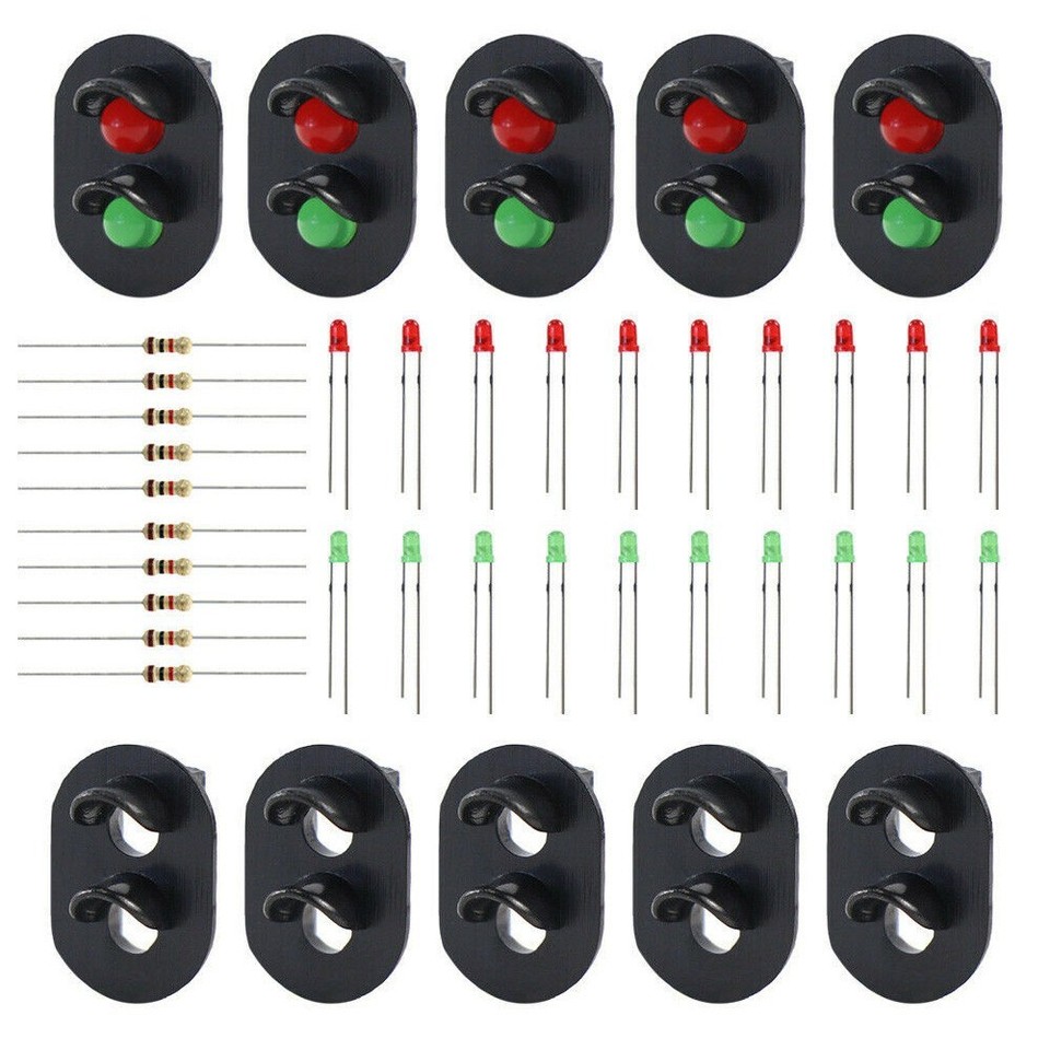 10pcs Signal Heads For Railway Signal HO Or OO Scale With 3mm LEDs 20mA ...