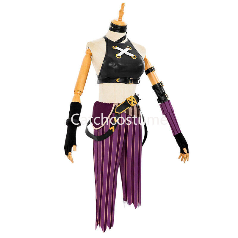 Anime Arcane League of Legends LoL Jinx Cosplay Costume Uniform ...