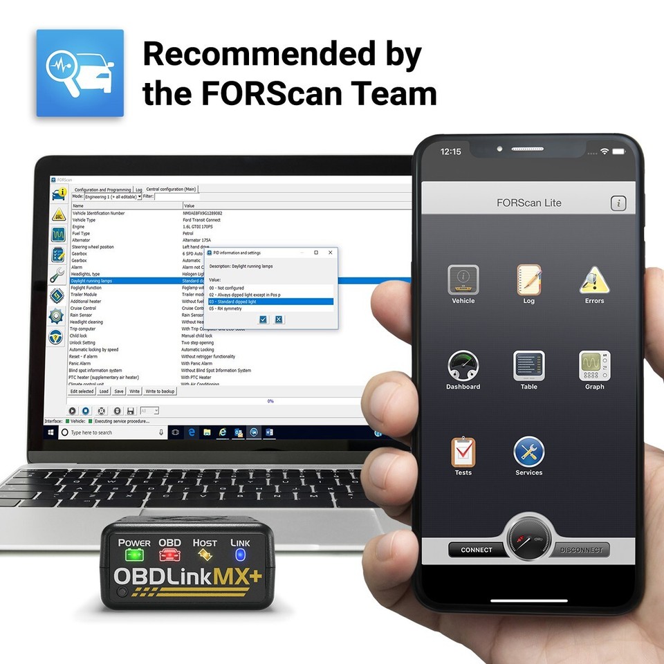 OBDLink MX+ Professional Diagnostic OBD2 ii module Scanner scan tool ...