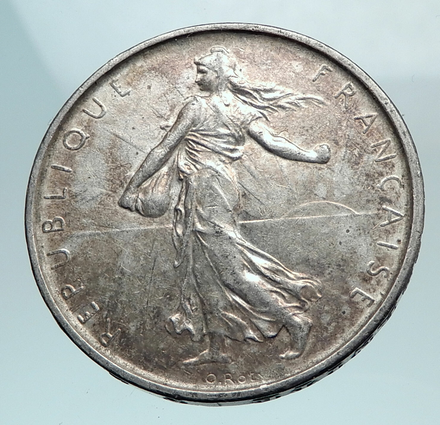1963 FRANCE French LARGE with La Semeuse SOWER WOMAN Silver 5 Francs ...