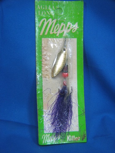 Vintage Mepps Anglia Long #1 Purple hHair Tail 1970's New in Package ...