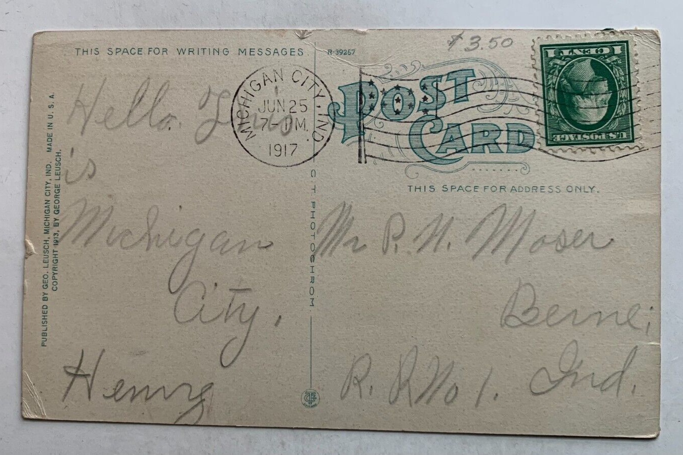 1917 Ship Postcard Steamship Theodore Roosevelt entering harbor ...