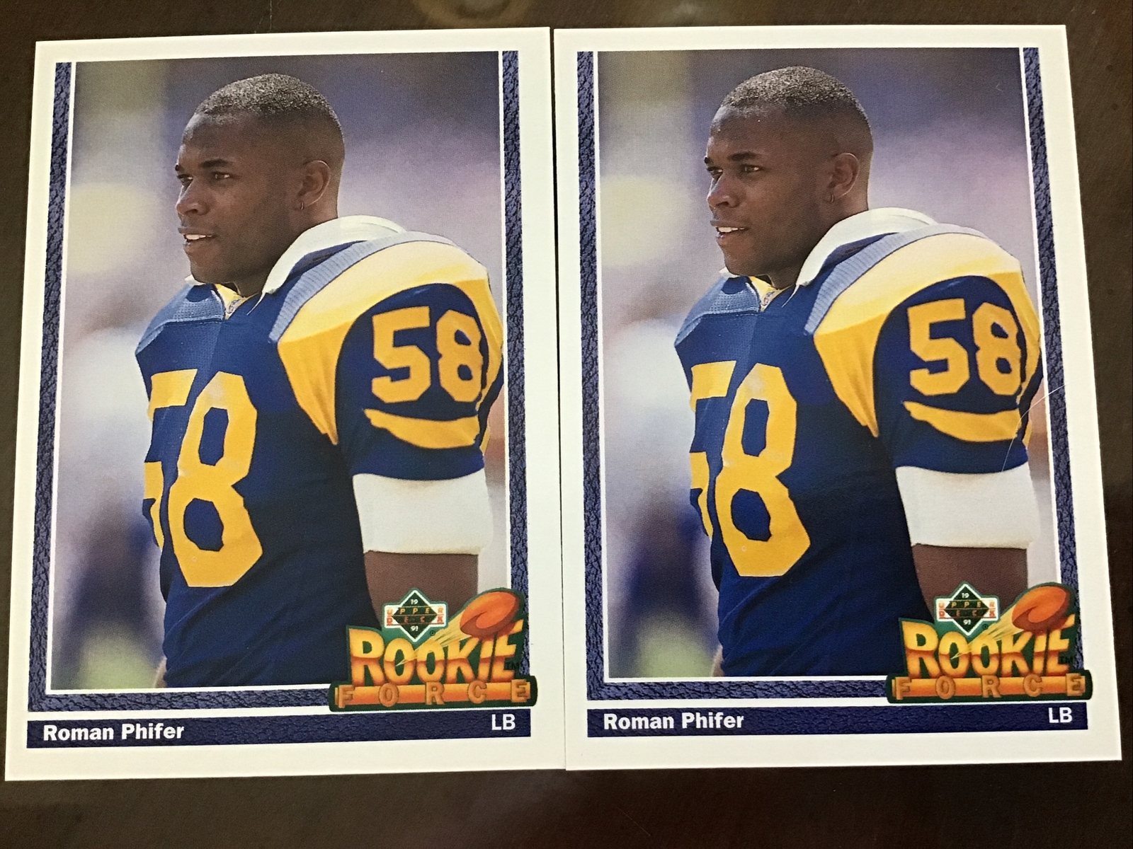 1991 UPPER DECK HIGH # SERIESS ROMAN PHIFER ROOKIE CLEVELAND RAMS #642 ...