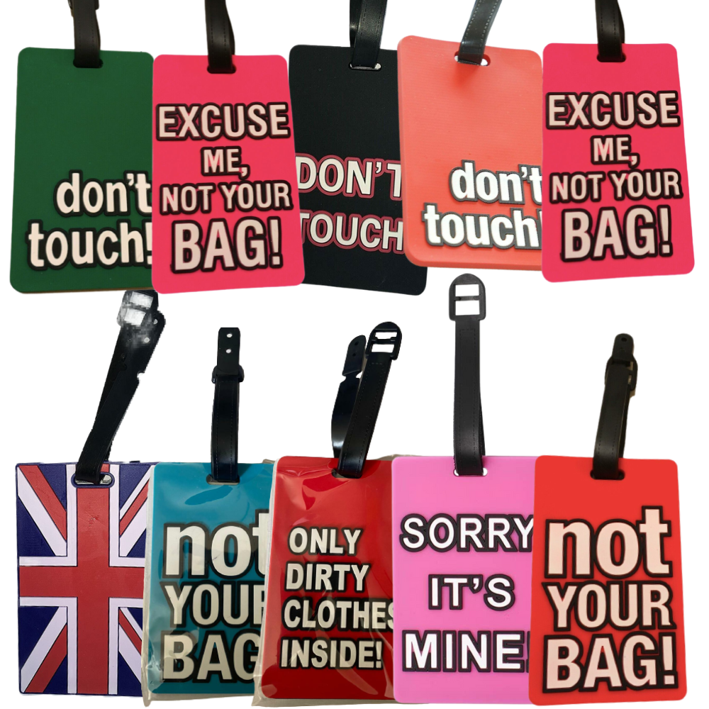 Funny Words Luggage Tags Suitcase Travel Tag Address Baggage Levels ...