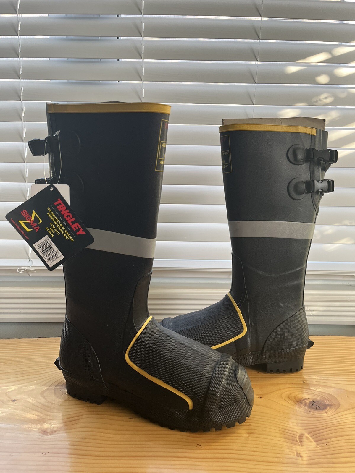 NEW TINGLEY Sigma MB816B Metatarsal Rubber Safety Steel Toe Boots, Men ...