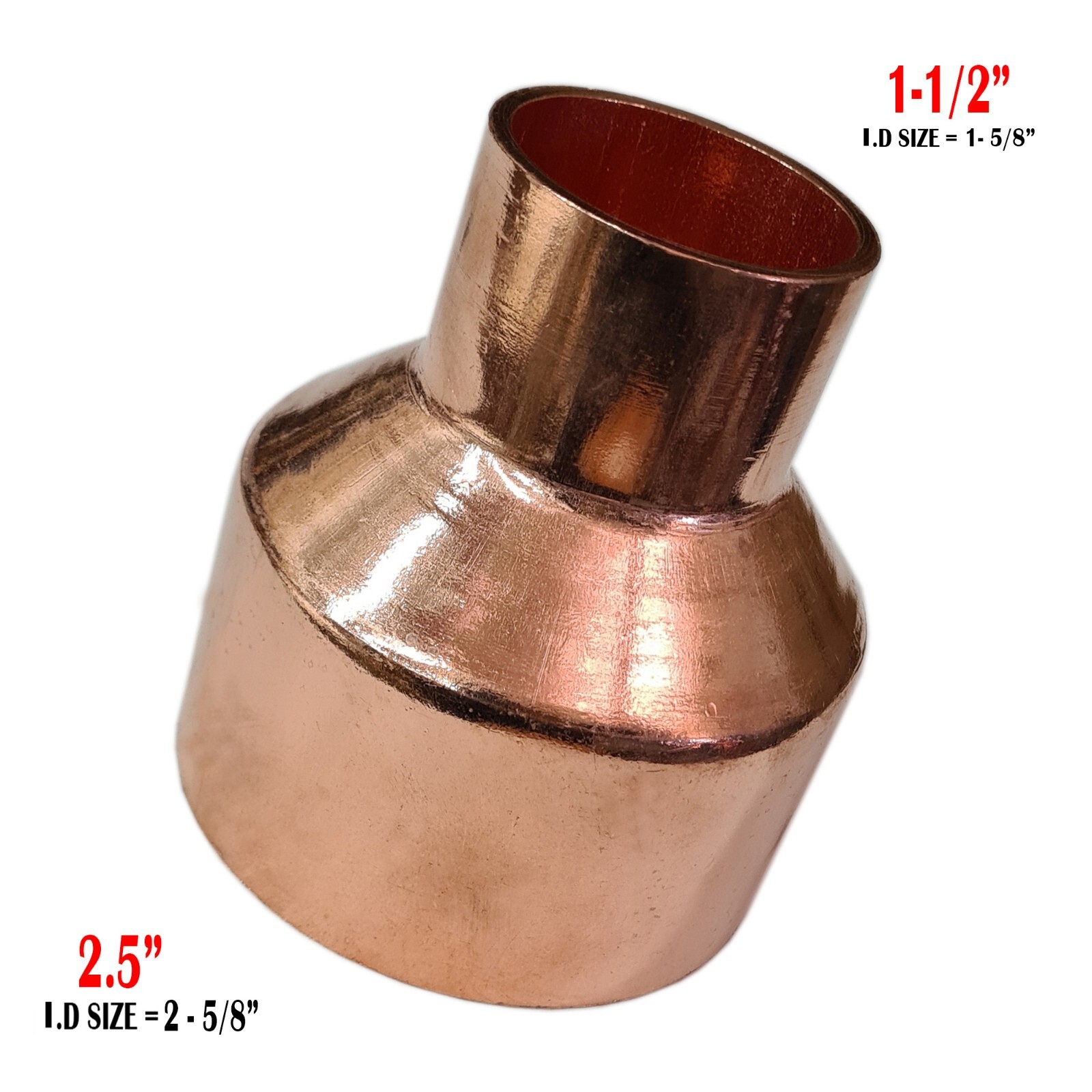 2-1/2" x 1-1/2" COPPER REDUCER COUPLING PIPE FITTING 2.5" x 1.5" | eBay