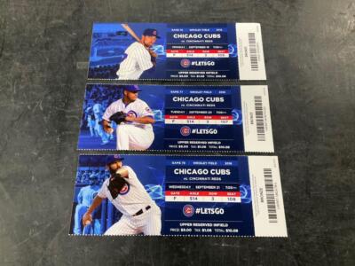 CUBS 2016 TICKET STUB 9/19/16-9/20/16-9/21/16 VS REDS | eBay