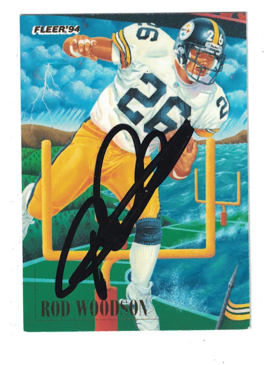 ROD WOODSON AUTOGRAPHED PITTSBURGH STEELERS 1994 FLEER FOOTBALL CARD ...