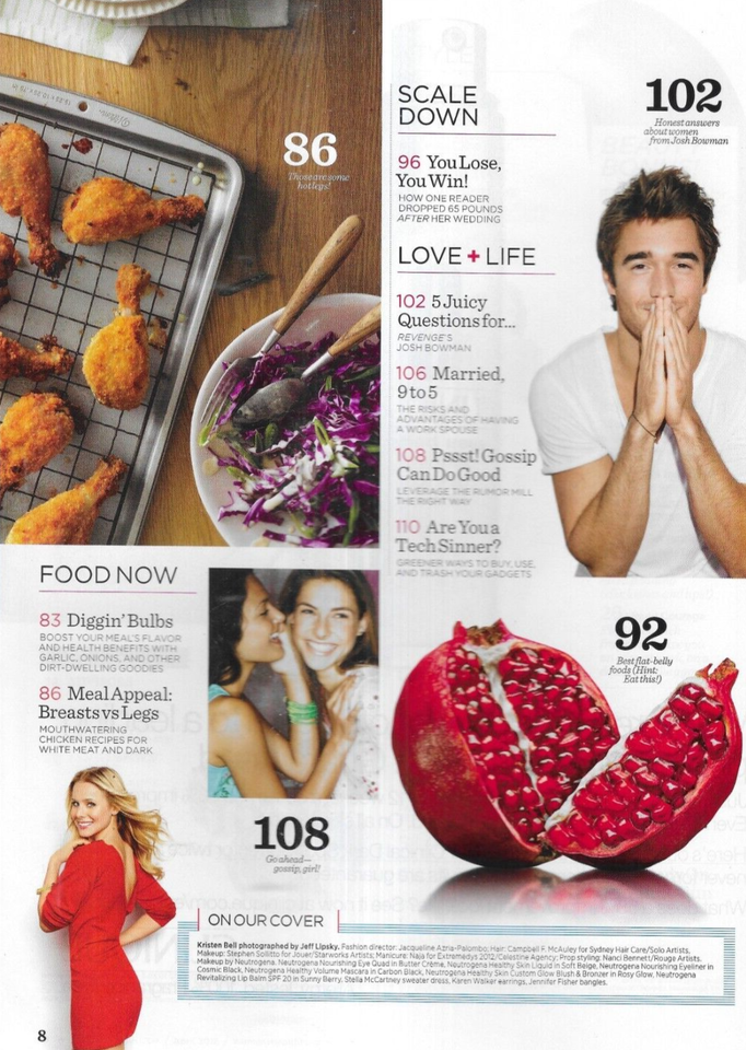 Women's Health Magazine Kristen Bell Easy Abs Diet Workouts Weight Loss ...