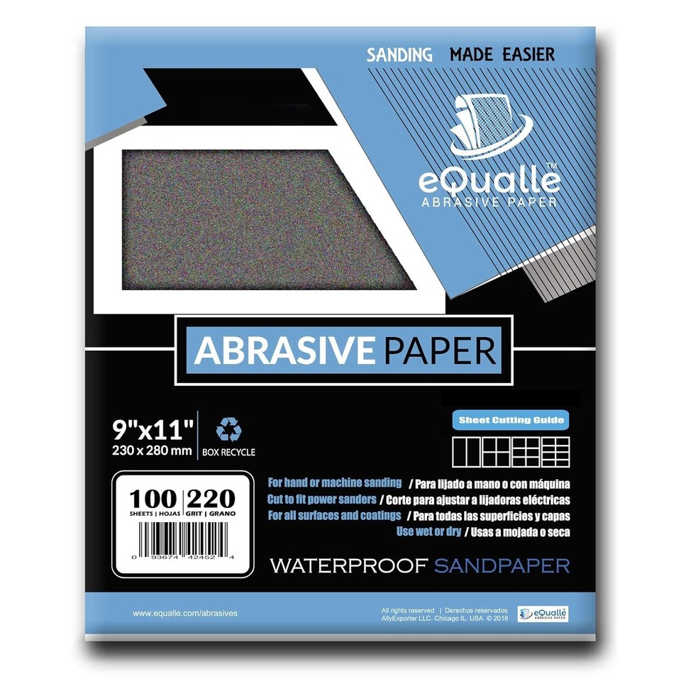 High Performance 220 Grit Sandpaper 100 Pack - Multi-Surface | eBay