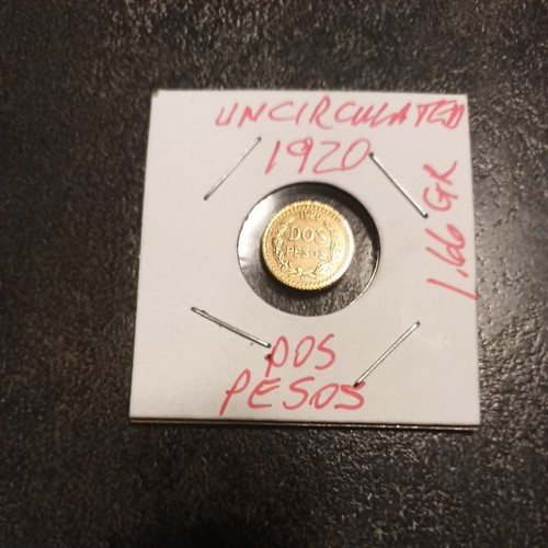 Uncirculated Mexico Gold Dos Peso - 2 Peso Coin 1920 | eBay