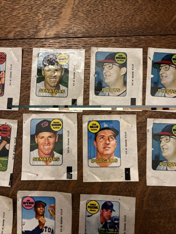 1969 Topps Decals Lot 38 Assorted Low Grade Several HOF | eBay