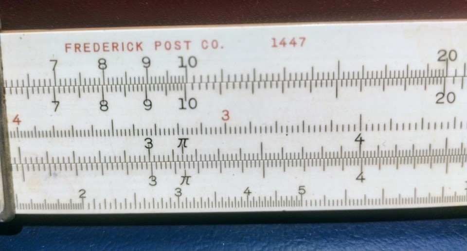 Vintage Frederick Post Co. 1447 Bamboo Slide Rule Ruler with case ...