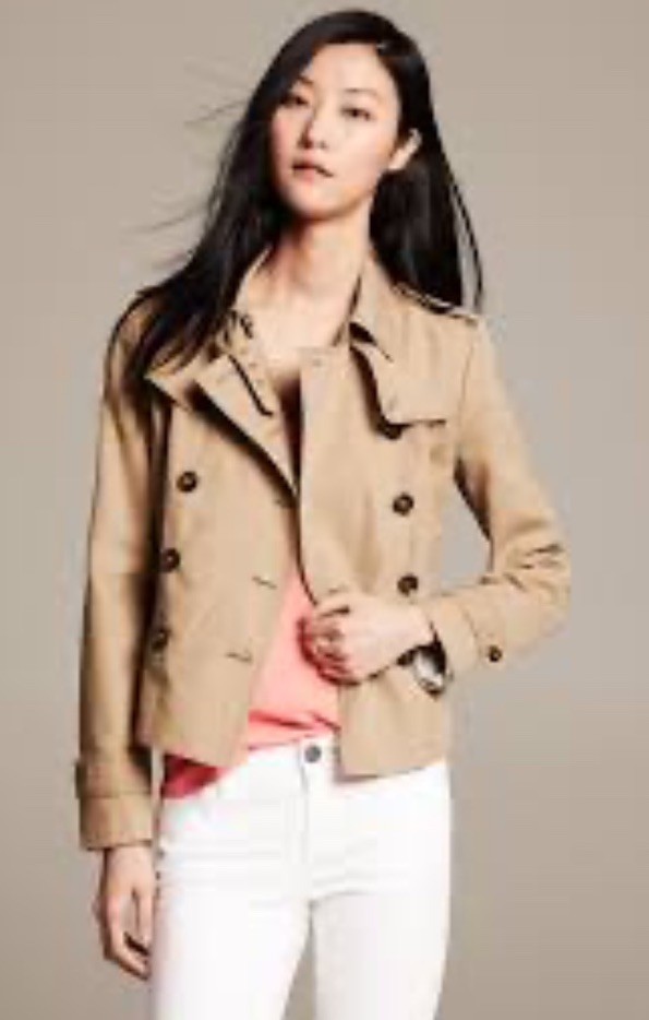 Heritage Cropped Camel Color Trench coat Banana Republic NWOT | eBay