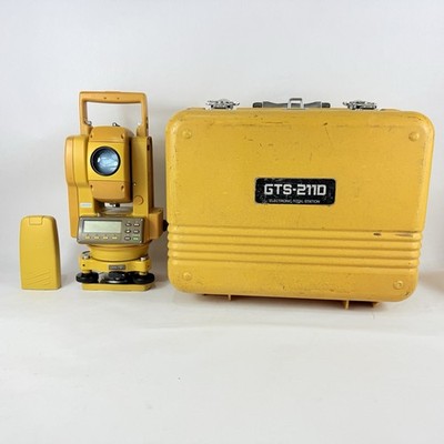TOPCON GTS-211D TOTAL STATION SURVEYING TRANSIT w Battery Case Tested ...