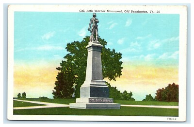 POSTCARD Colonel Seth Warner Monument Old Bennington Vermont Revolution ...